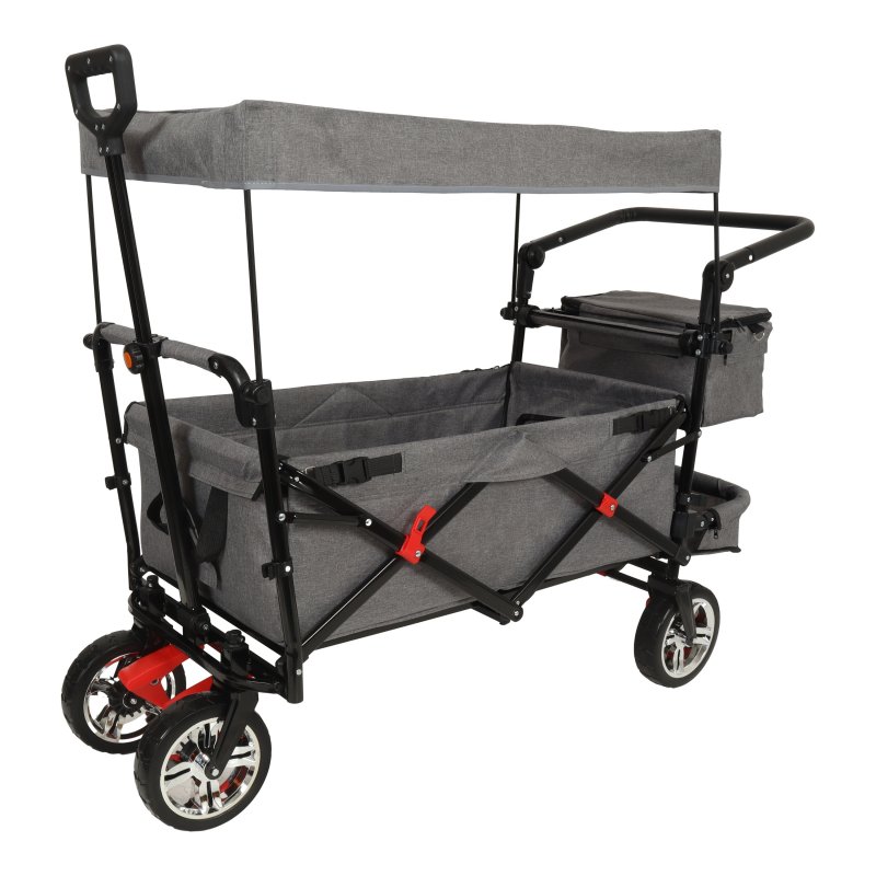 Wagon Pram 3-in-1 Convertible Folding Cart with Canopy