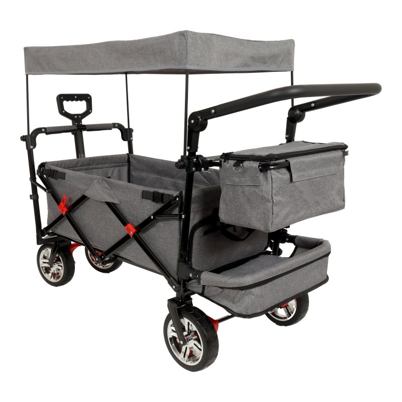 Wagon Pram 3-in-1 Convertible Folding Cart with Canopy